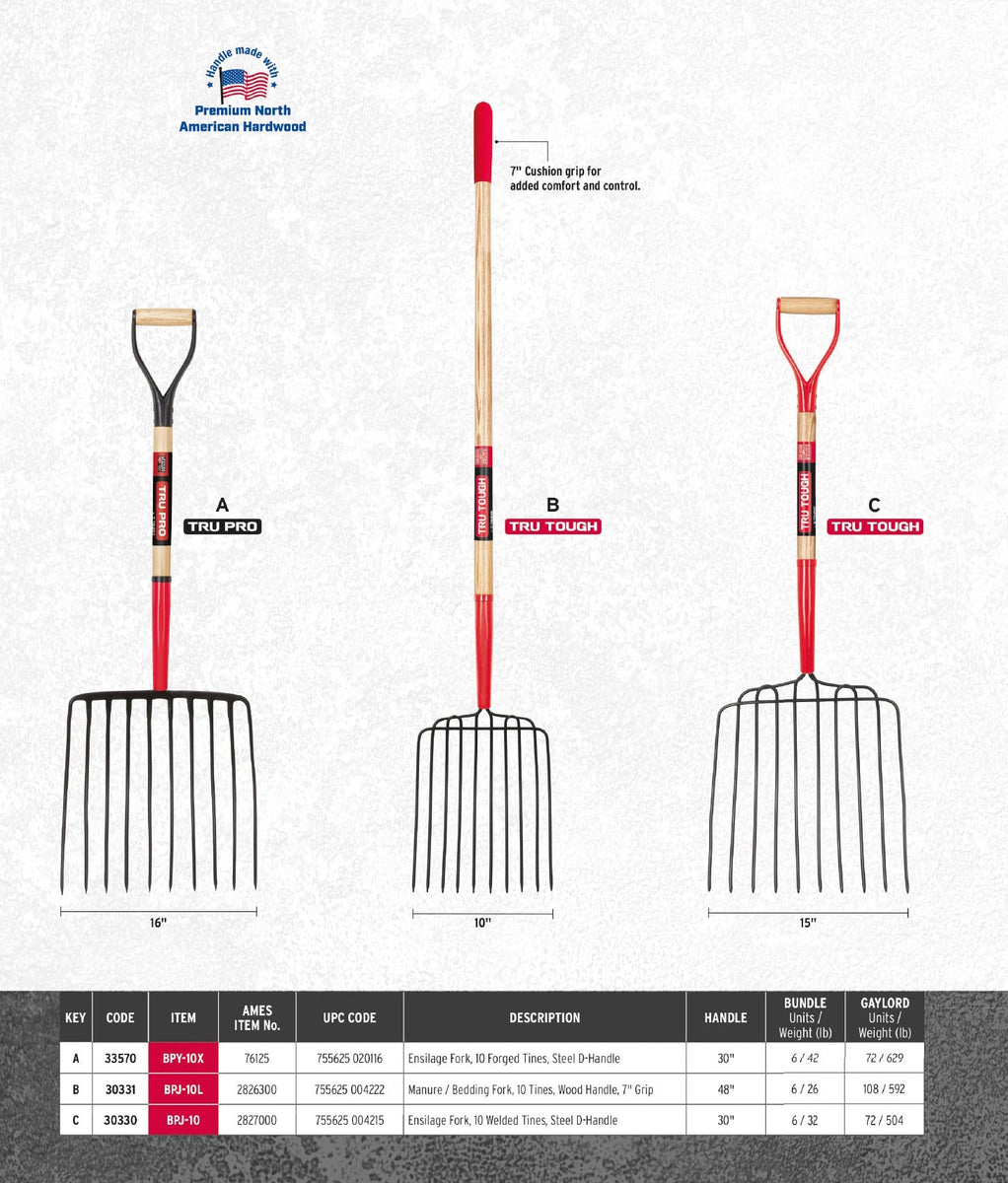 Truper Tools Tru Pro 10-Tine Manure Fork D-Handle - Westerly, RI ...